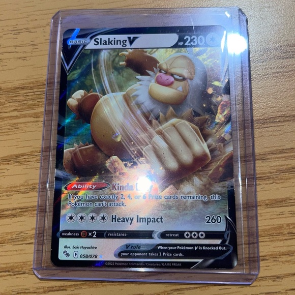 Pokemon | Accessories | Pokemon Slaking V 5878 Card 222used | Poshmark